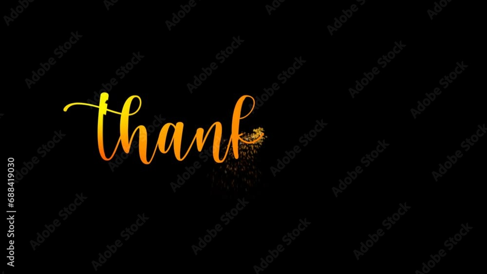 Animated thank you Luxury cinematic , Thank you text in 3d Handwriting ...