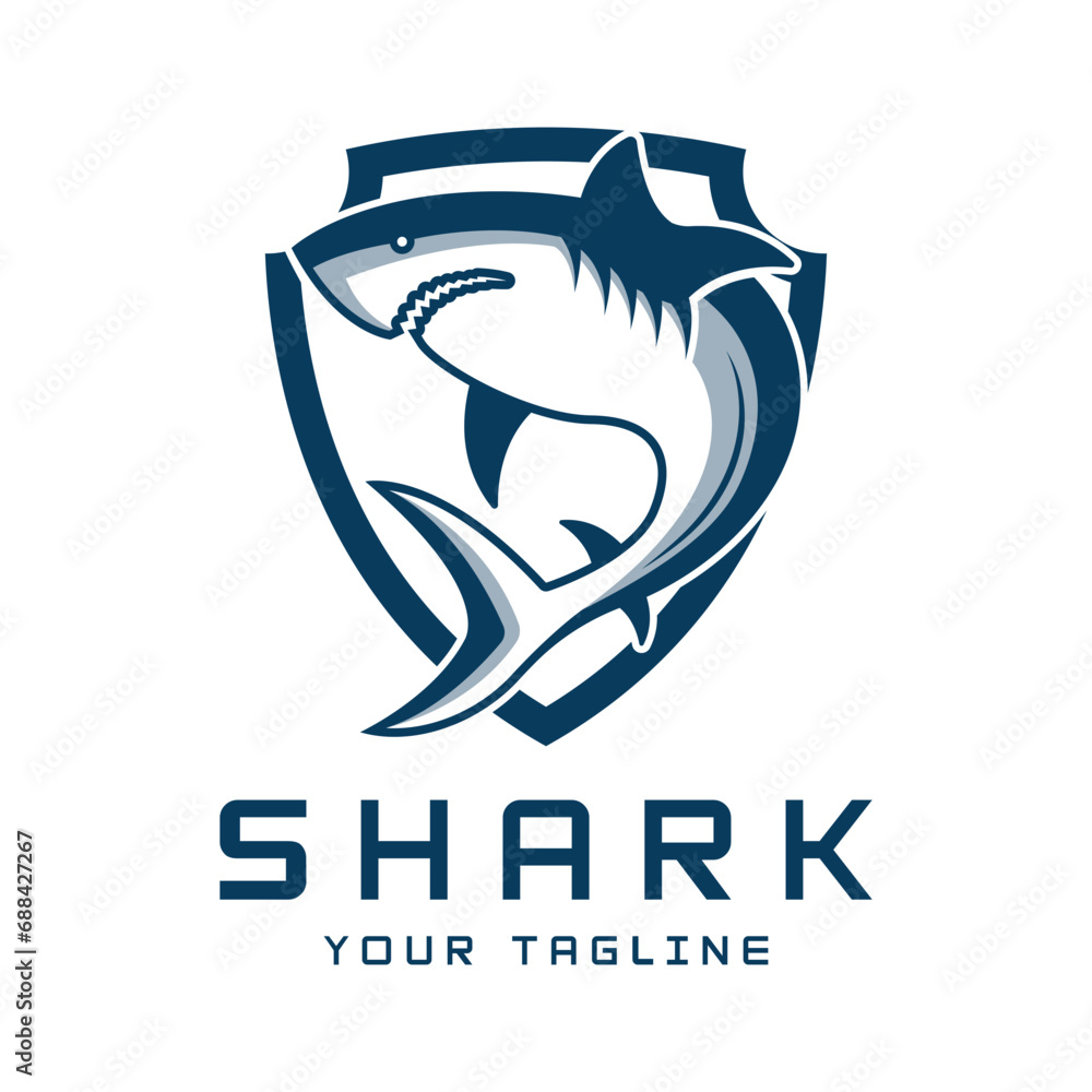 Unique and creative shark logo vector design. Wild Fish Vector ...