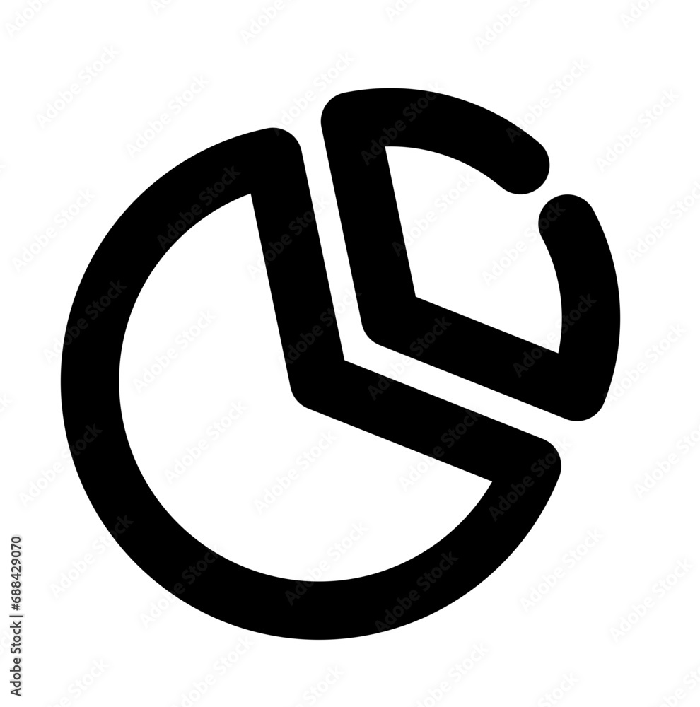 pie chart line icon, pie diagram outline vector sign, linear style ...
