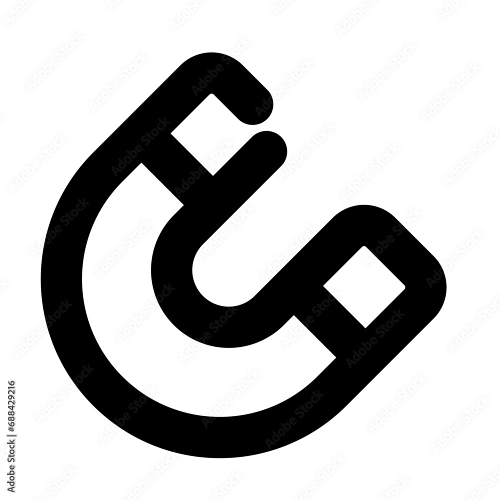 magnet line icon, snapping outline vector sign, linear style pictogram ...