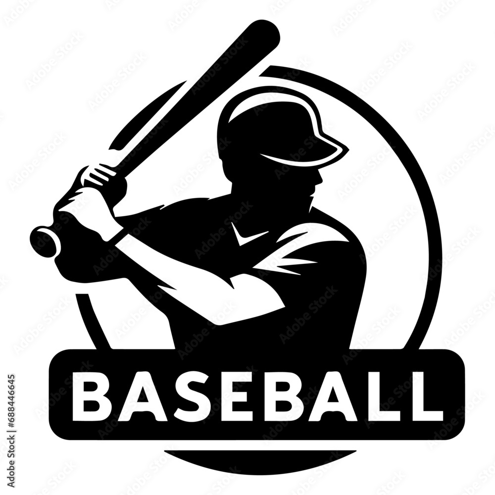 base ball logo concept vector silhouette, Baseball vector logo ...
