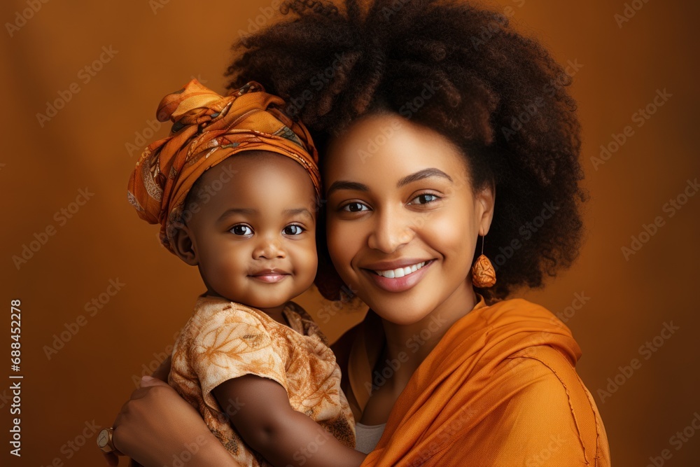 Photograph of African mother holding baby personality is laid-back ...