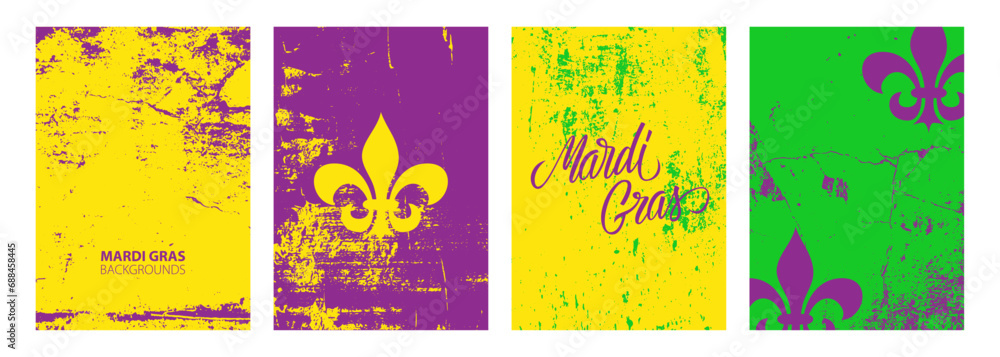 Mardi Gras backgrounds for Fat Tuesday holiday greetings with grunge ...