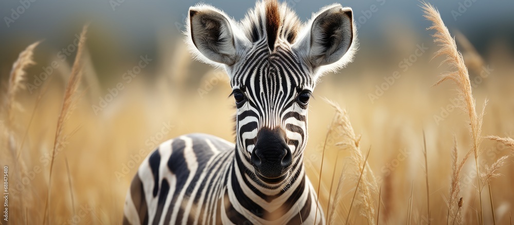 In the heart of Africas rich jungle, a beautiful black and white ...