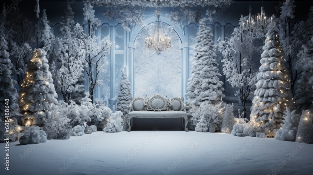 Evoke the spirit of winter with our holiday-themed setup. Customize ...