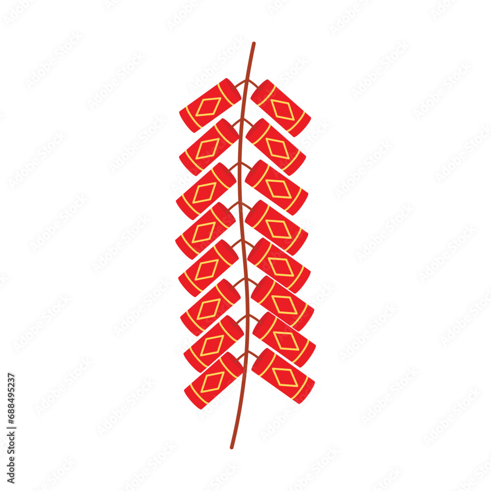 Firecrackers flat vector illustration isolated on white background ...