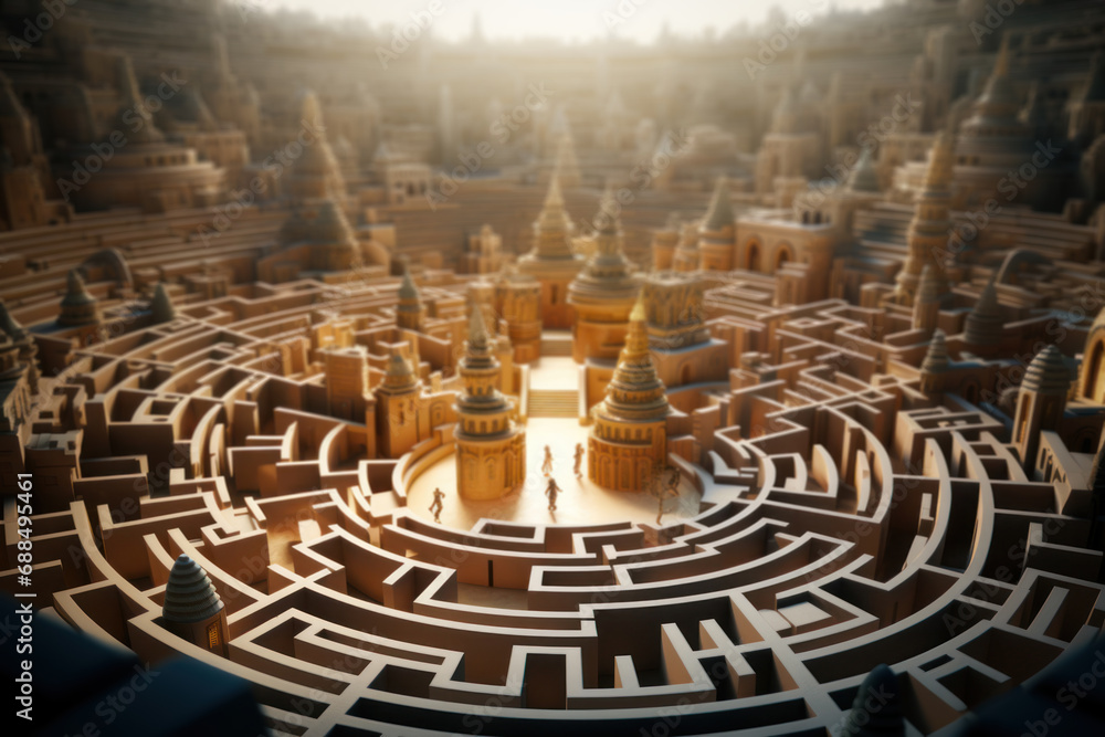 A labyrinth of interconnected pathways, signifying the complex and ...