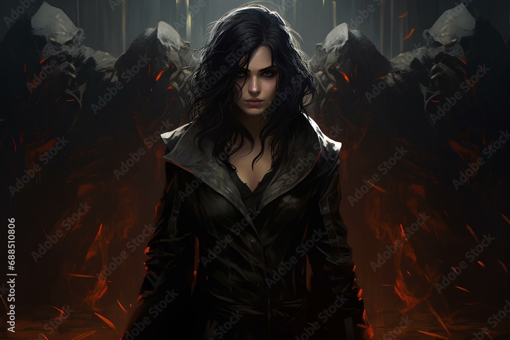 a compelling female antagonist with a threatening appearance and unique ...