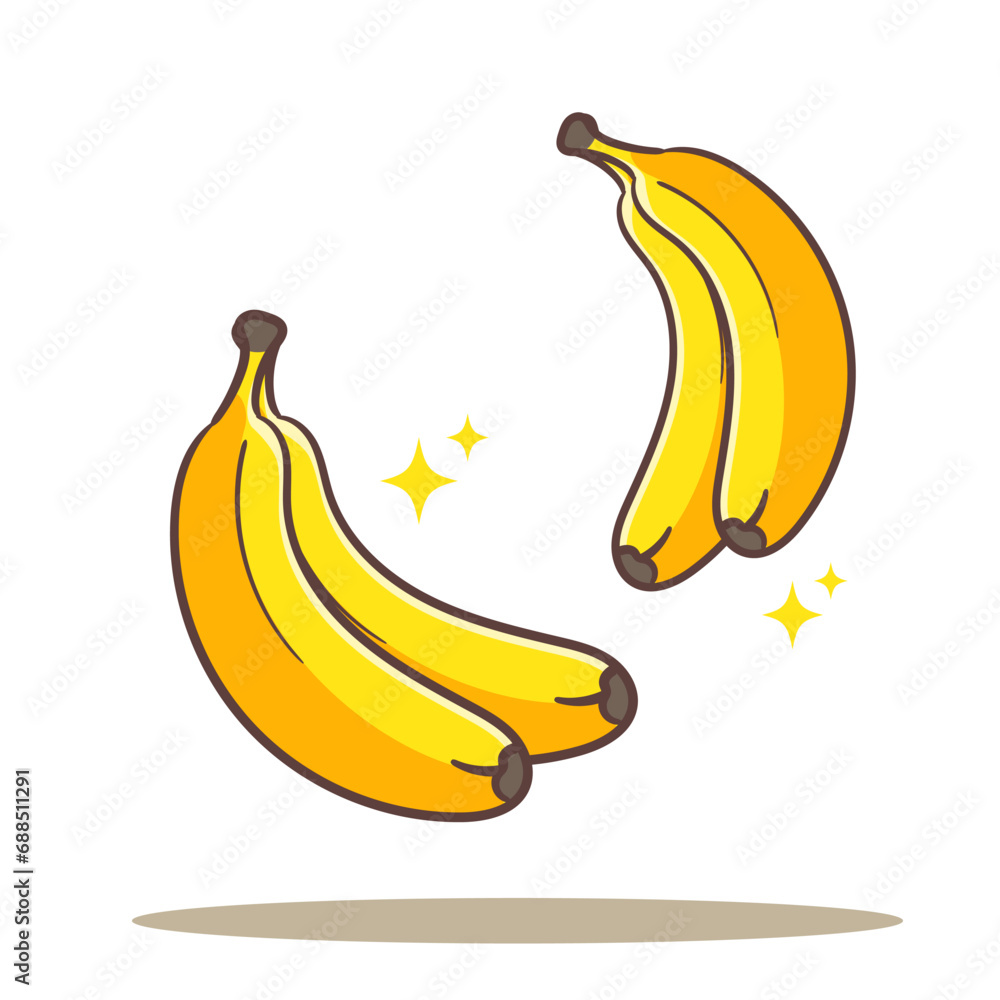 Bunch banana cartoon vector illustration. Fruit and food concept design ...
