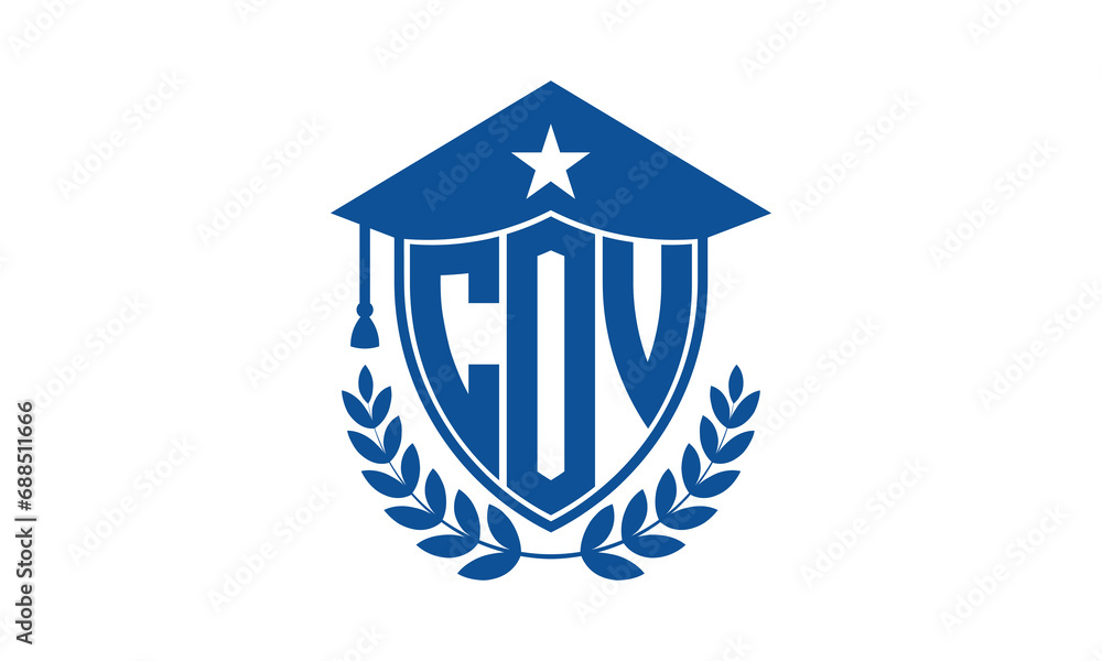 Vecteur Stock COV three letter iconic academic logo design vector ...