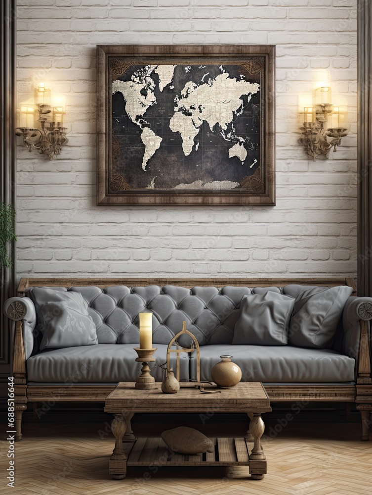 Fantastical Ancient Map Wall Art: Embark on a Journey into Old-World ...