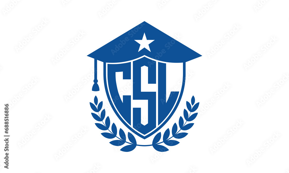CSL three letter iconic academic logo design vector template. monogram ...