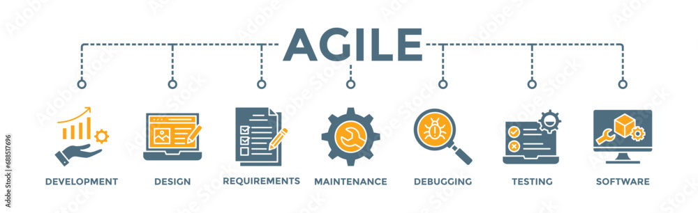 Agile banner web icon vector illustration concept with icon of ...