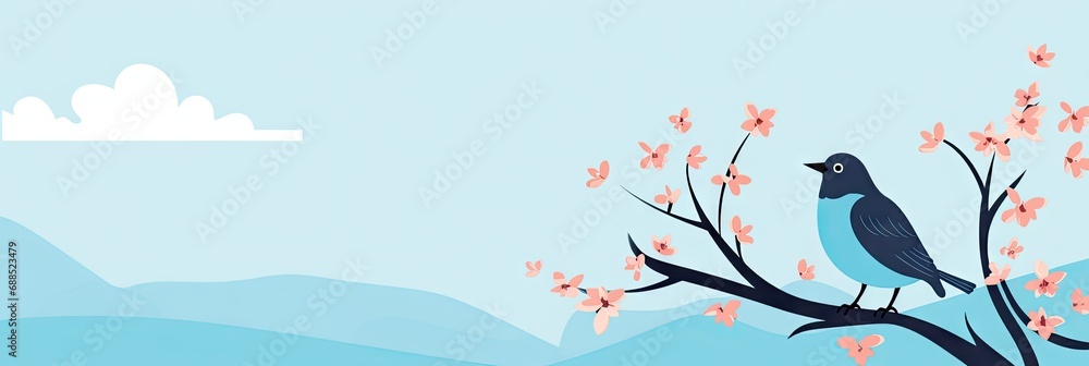 Beautiful Animated Bird Backdrop with Empty Copy Space for Text - Bird ...
