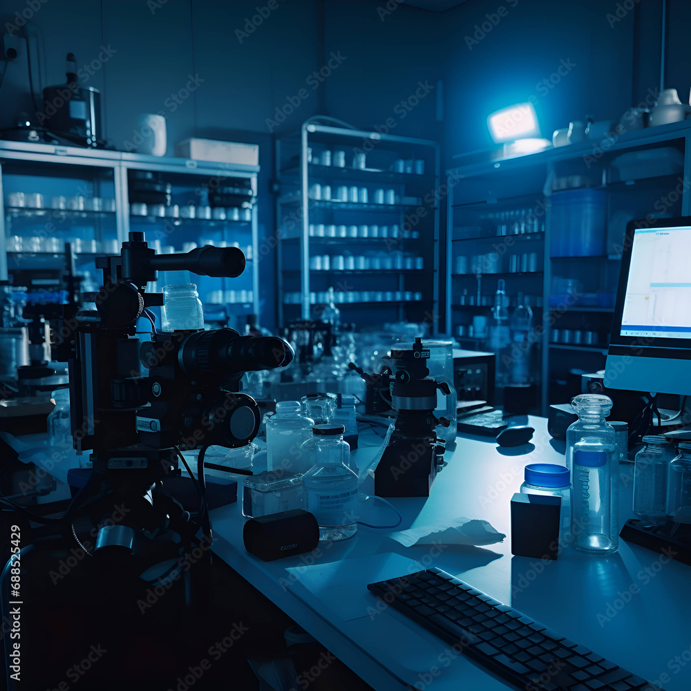 Chemical laboratory. Laboratory equipment. Science and technology ...