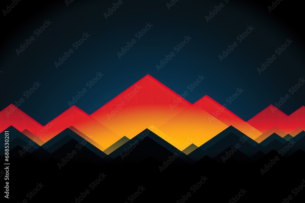 Triangle mountain peaks. Placard. Acute waves. Geometric shapes. Angles ...