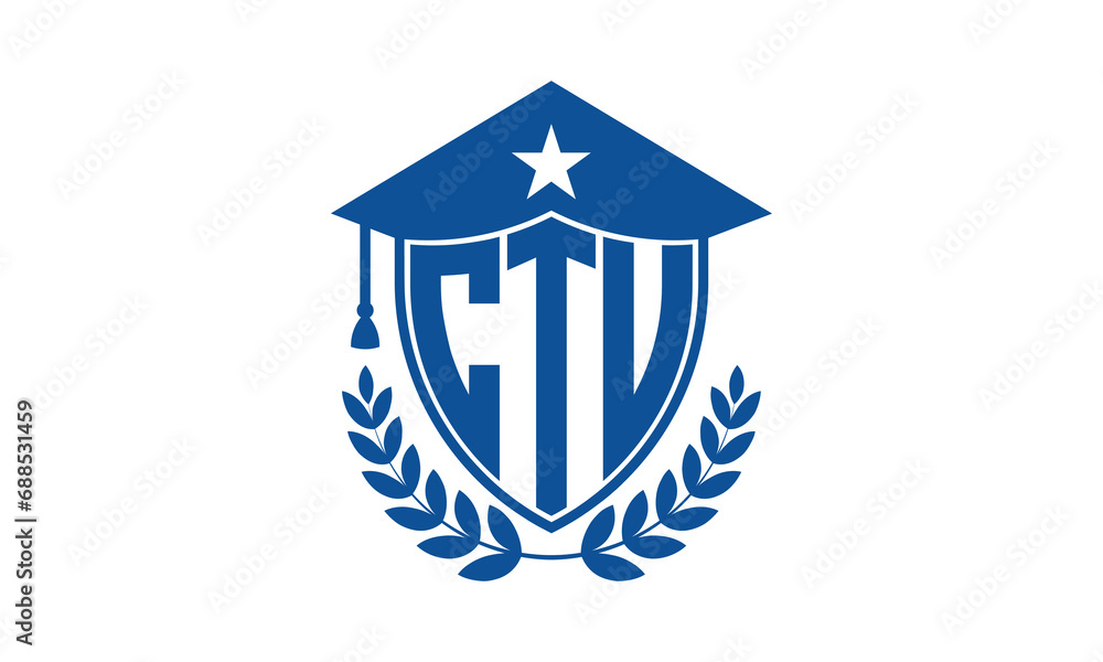CTU three letter iconic academic logo design vector template. monogram ...