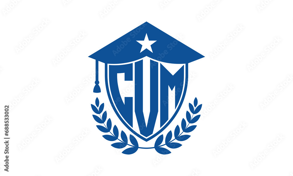 CVM three letter iconic academic logo design vector template. monogram ...