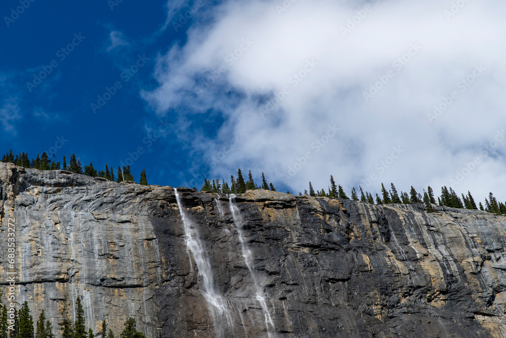 Low angle view of the cliffs of the Weeping Wall on the western base of ...