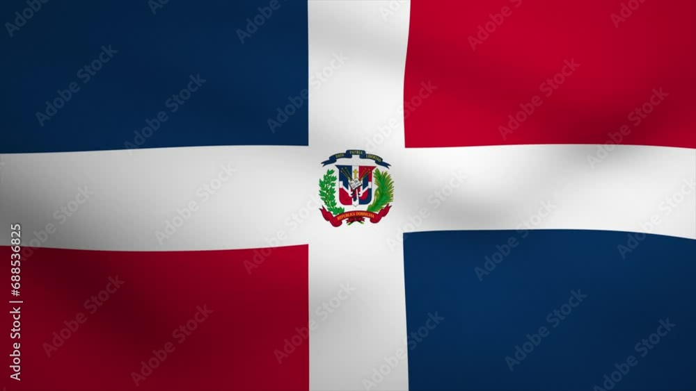 Dominican Republic Waving Flag Background Animation. Looping seamless ...