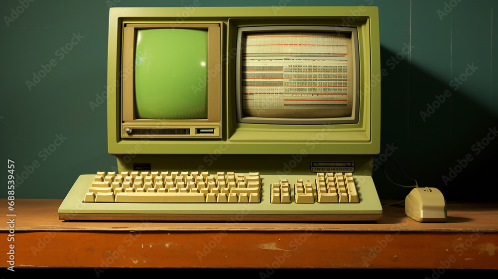 Picture a computer that seems to belong to a different era, like a ...