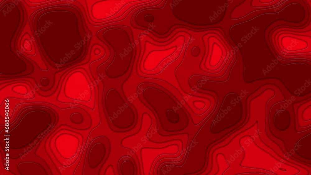 Red color paper cut abstract animation background. 3D paper craft waves ...
