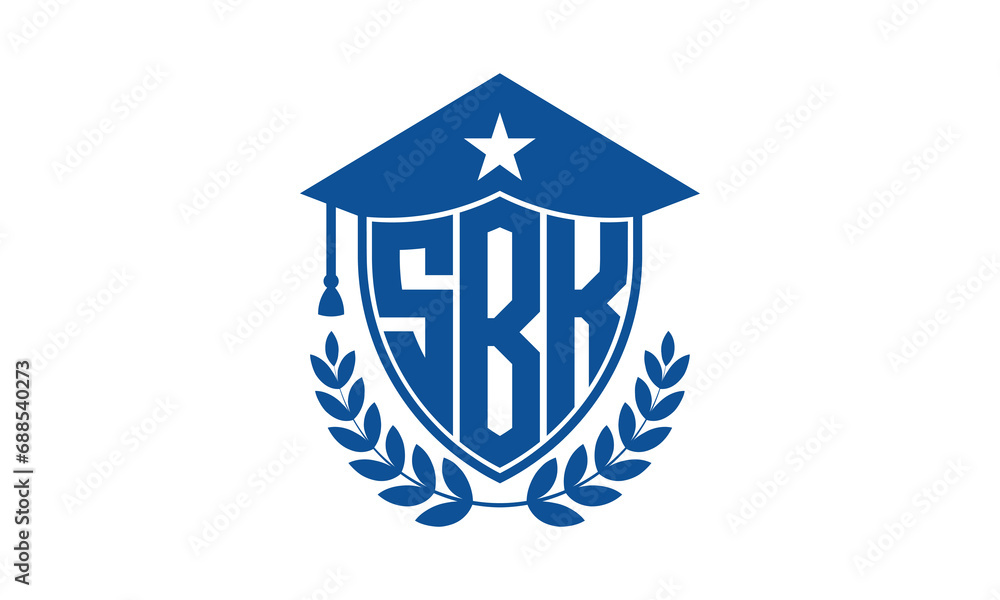 SBK three letter iconic academic logo design vector template. monogram ...