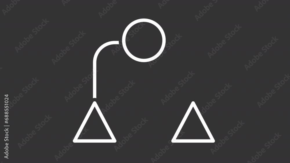 Adaptability white line animation. Shapes transformation animated icon ...