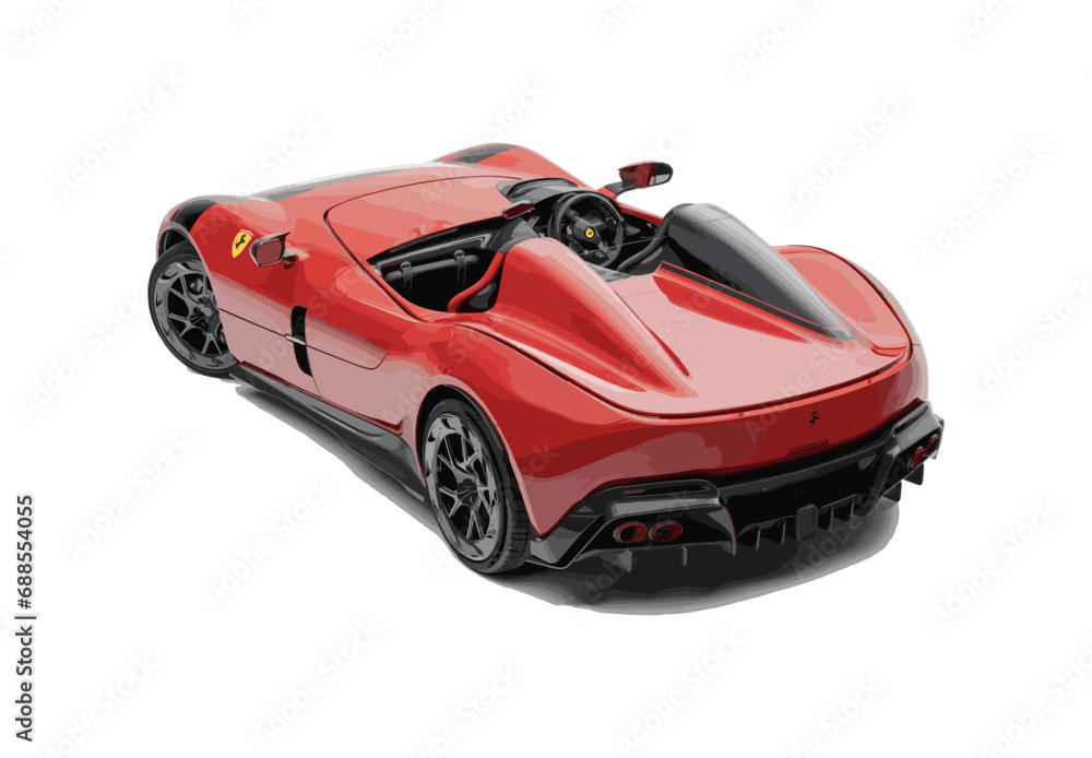 Sport car Ferrari icon. Red Ferrari Monza SP auto icon. Editorial red ...