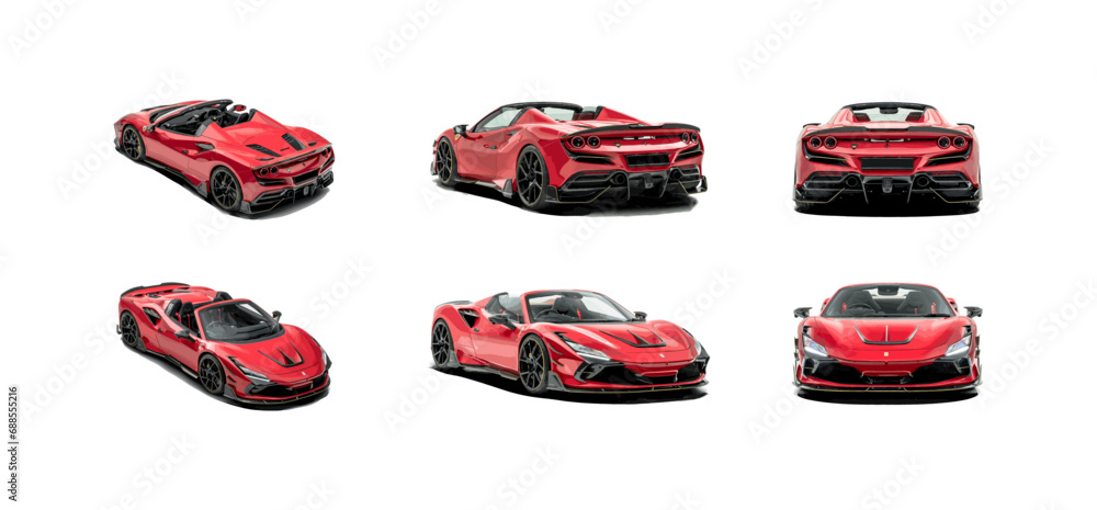 Sport car Ferrari F8 Soft Kit. Set of Red Ferrari F8 Soft Kit auto ...