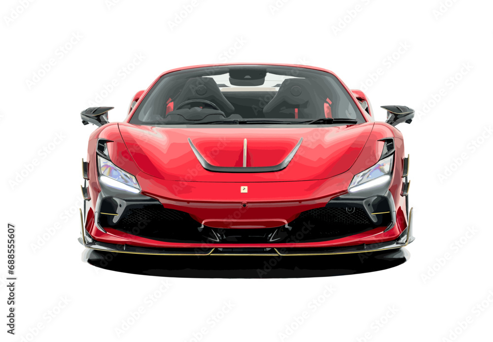Sport car Ferrari F8 Soft Kit. Red Ferrari F8 Soft Kit auto icon ...