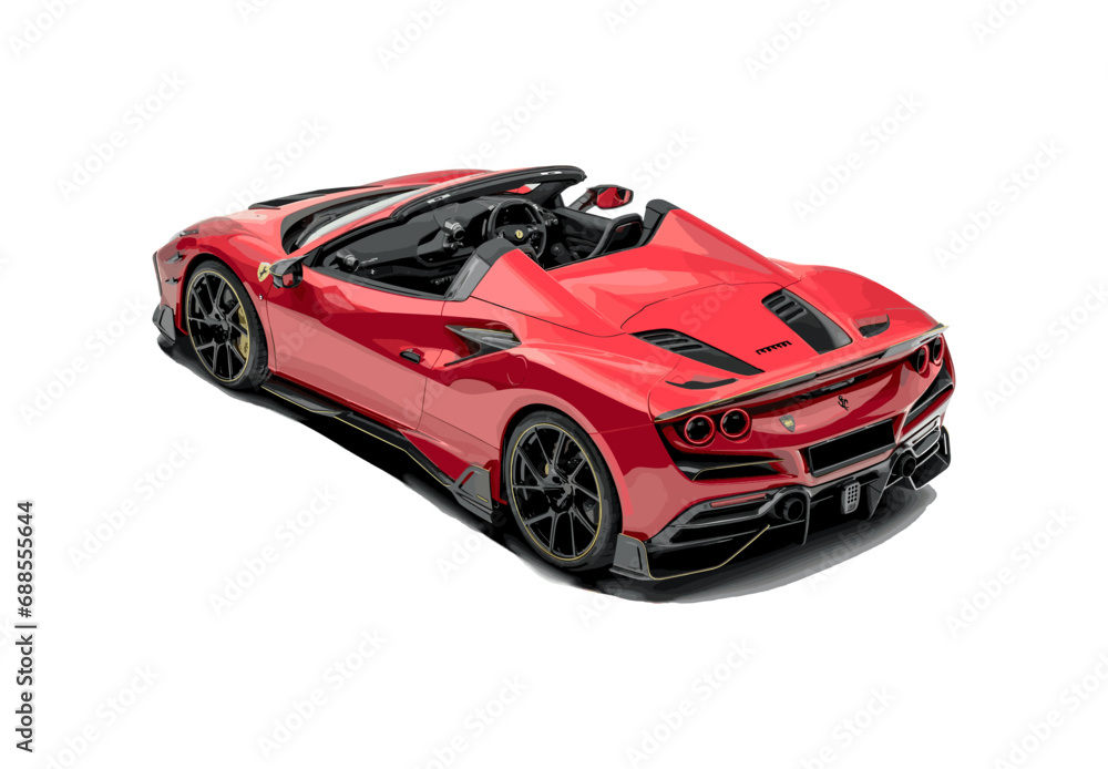 Sport car Ferrari F8 Soft Kit. Red Ferrari F8 Soft Kit auto icon ...