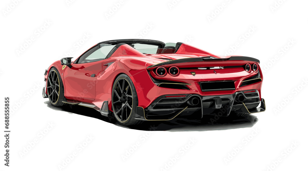 Sport car Ferrari F8 Soft Kit. Isolated sport car view. Red Ferrari F8 ...