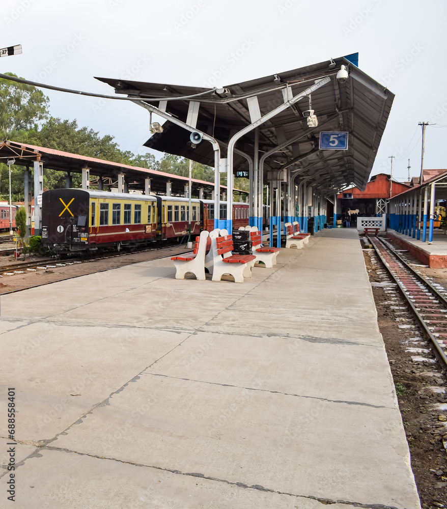 Kalka, Haryana, India May 14 2023 - View of Kalka railway station from ...