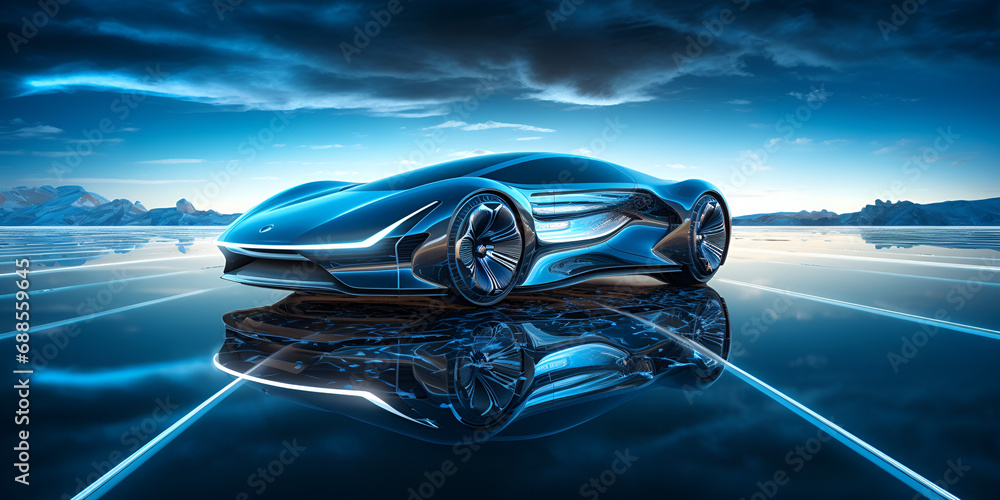 Futuristic Car Model Digital Art Concept Art 3D Render ,Photo a modern ...