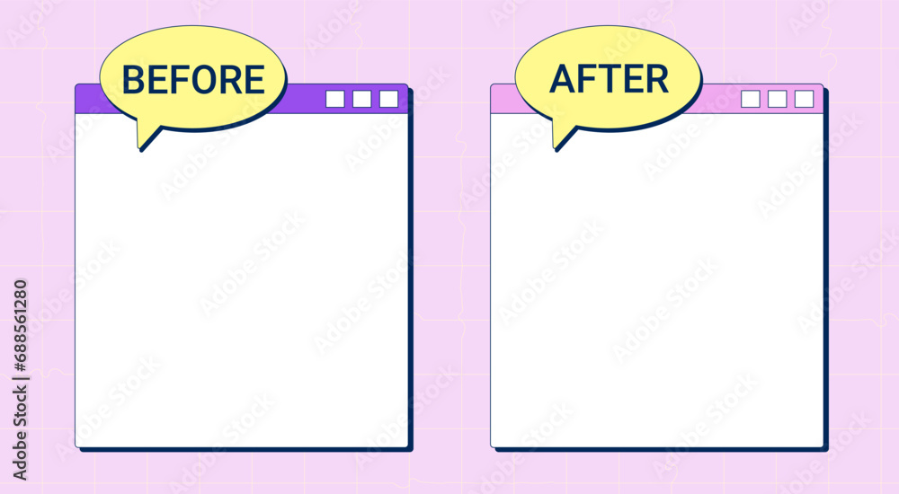 Before and After template. Comparison background for graphic design ...