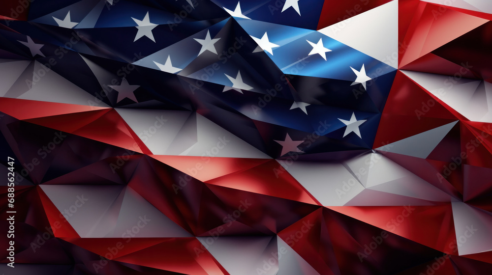Abstract geometric pattern of the American flag, a modern take on the ...