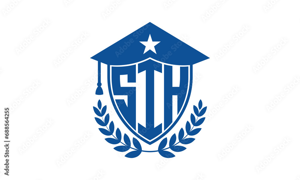 SIH three letter iconic academic logo design vector template. monogram ...