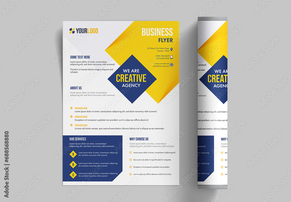 Editable Business Flyer or Template, Brochure Design for Advertising ...