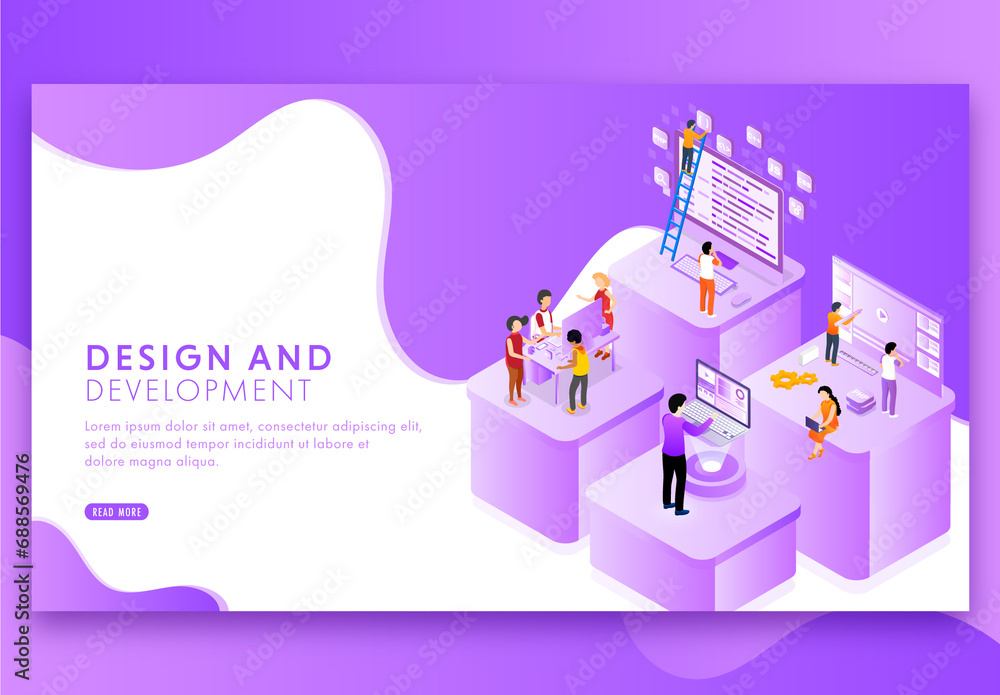 Design and Development Concept Based Landing Page in Purple and White ...