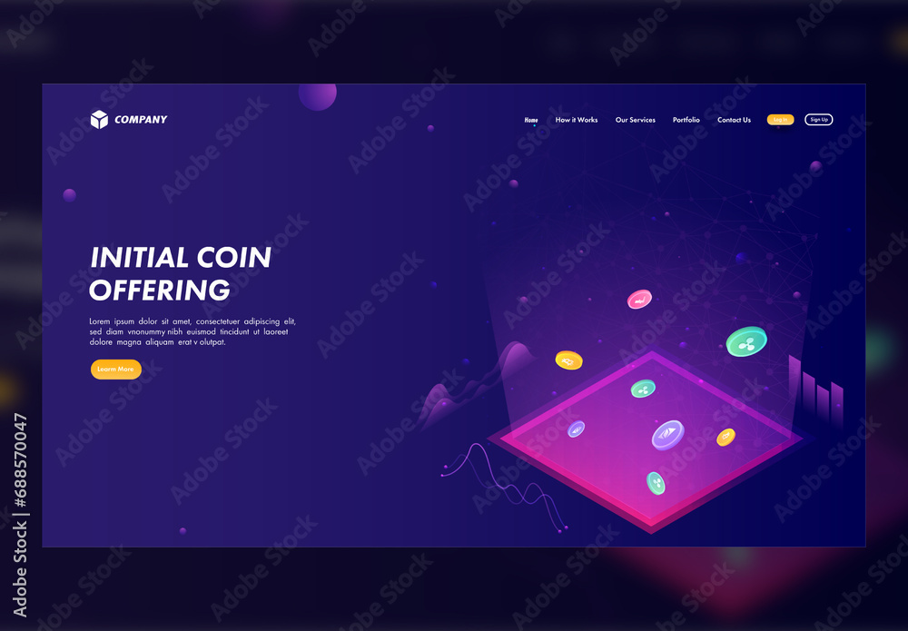 Initial Coin Offering (ICO) Landing Page, Multiple Cryptocurrencies ...
