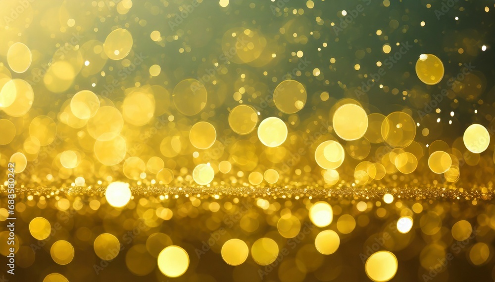 bright yellow sparkling glitter bokeh background abstract defocused ...