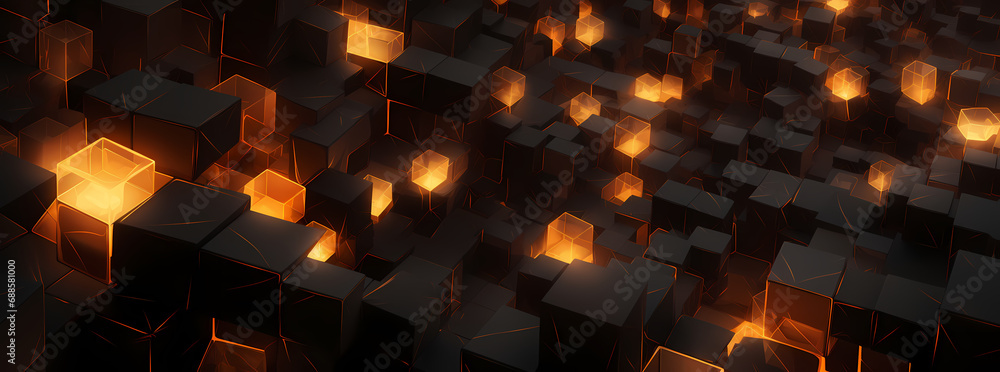 fire wallpaper abstract, in the style of cubist geometric fragmentation ...