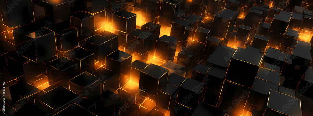 wallpaper for black and orange fire hd, in the style of cubist ...