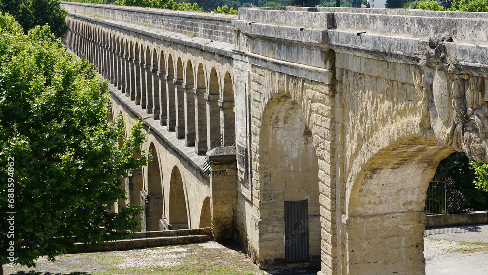 The Aqueduc de Saint-Clément at the Promenade du Peyrou in Montpellier ...