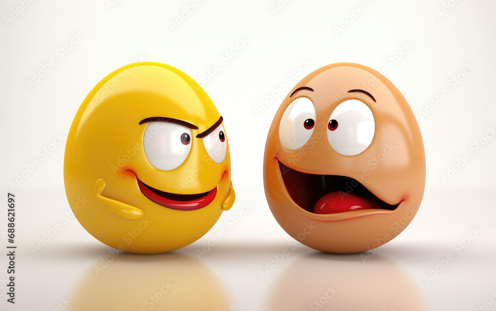 Two emoticon faces, one winking and smirking, the other surprised ...