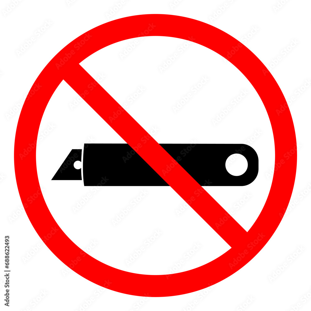 Vetor de No Box Cutters Do Not Use Blades Symbol Sign ,Vector ...