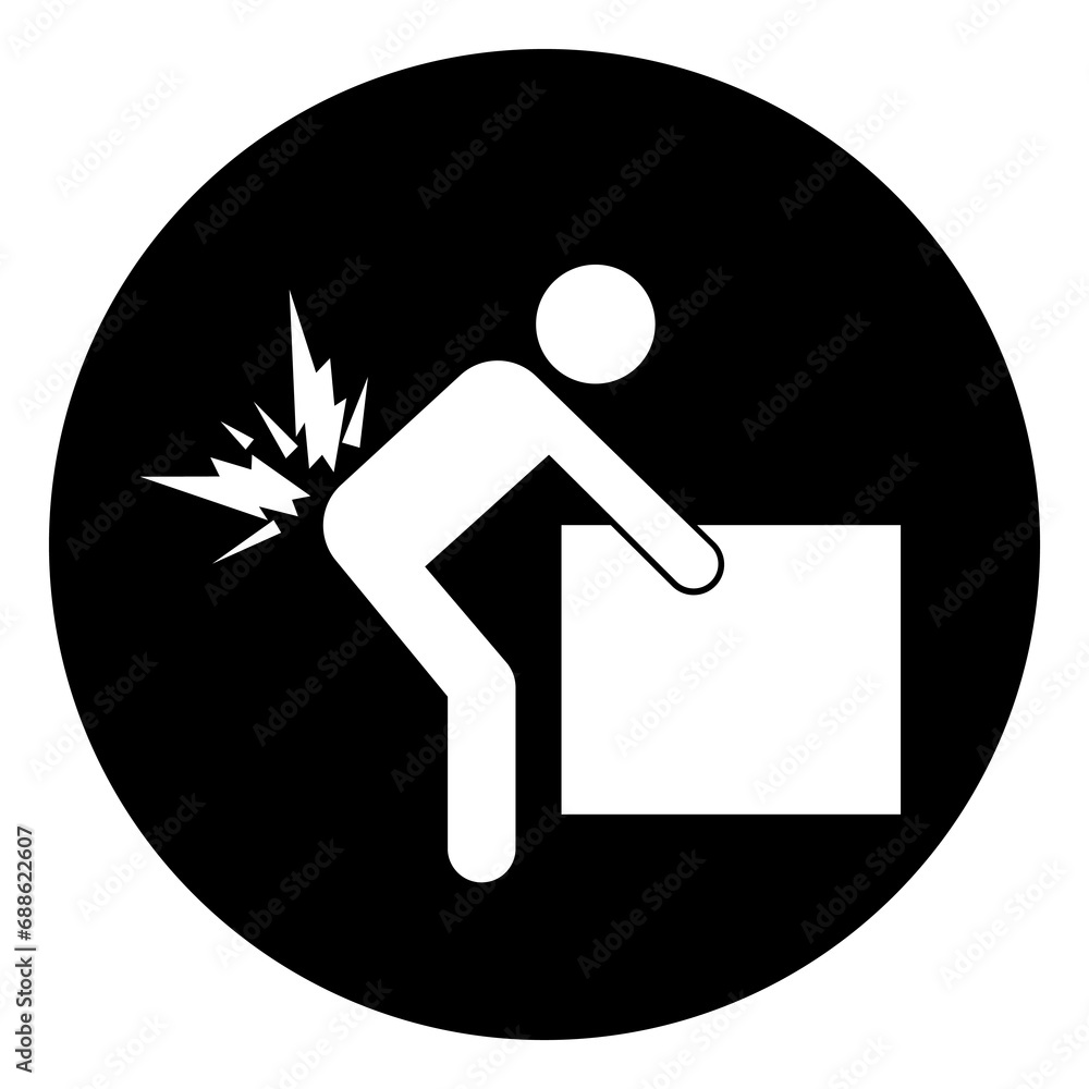 Lifting Hazard Symbol Sign,Vector Illustration, Isolated On White ...