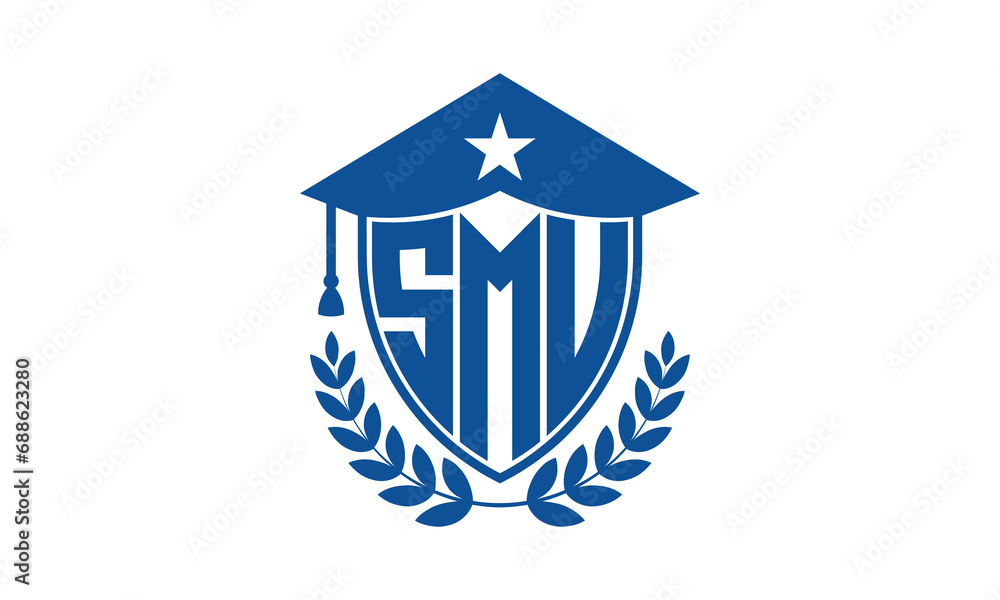 Vektorová grafika „SMU three letter iconic academic logo design vector ...
