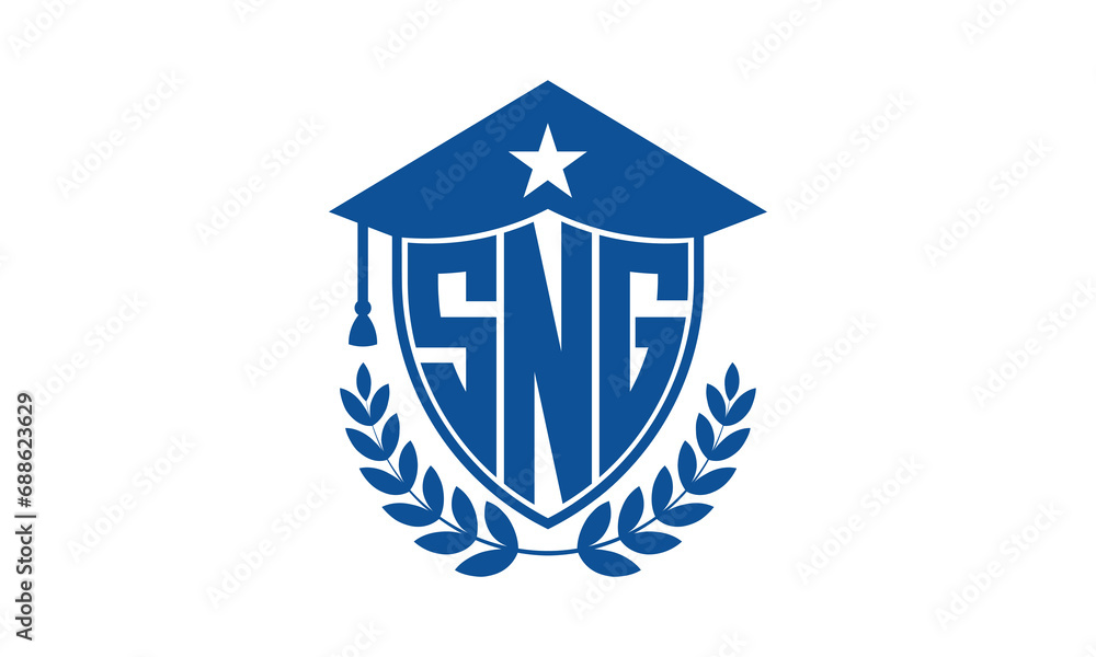 SNG three letter iconic academic logo design vector template. monogram ...